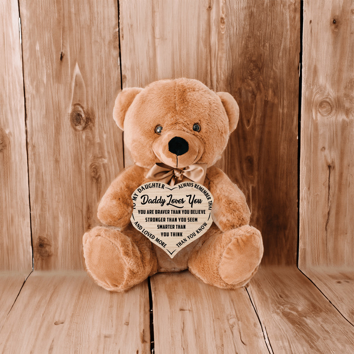 Teddy Bear - Daddy Loves You - Heart Sign - PRICE INCLUDES FREE SHIPPI ...