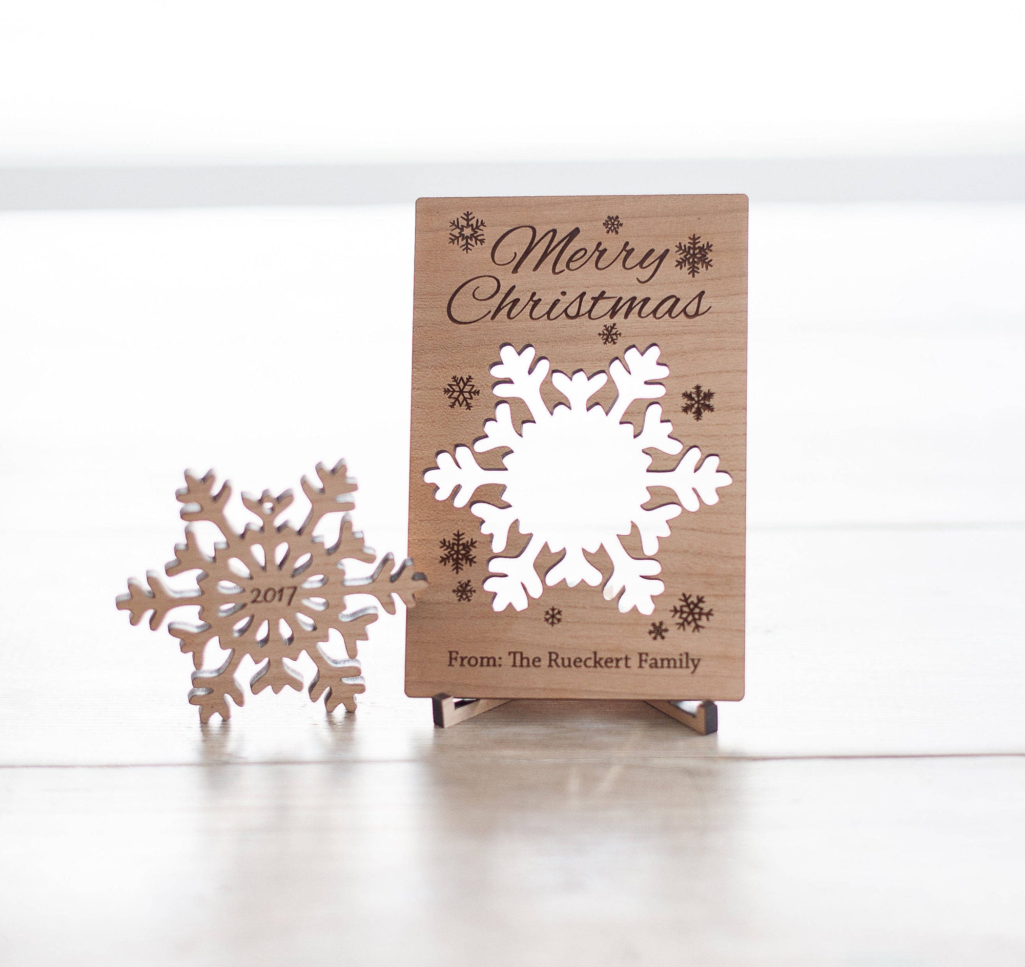 Wooden Christmas Ornament Postcard – Urban Forest Woodworking & Design